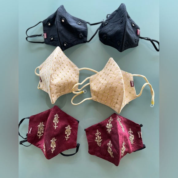 fabindia | Accessories | Nwt Fabindia Party Embroidered Face Masks ...